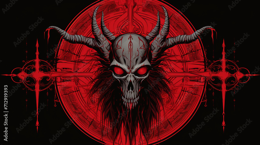 Illustration of satanic symbols without background, Generate AI. Stock ...