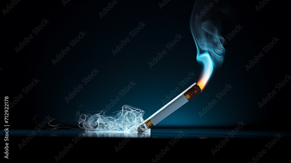 Image of a cigarette with the tip lit on fire,Generate AI. Stock ...