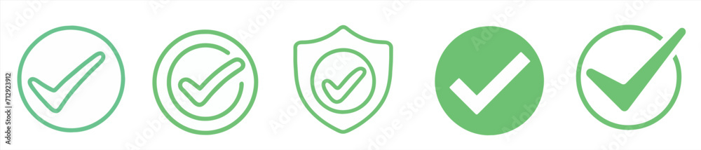 Vecteur Stock Check mark icon set. Green check mark. Simple check mark ...