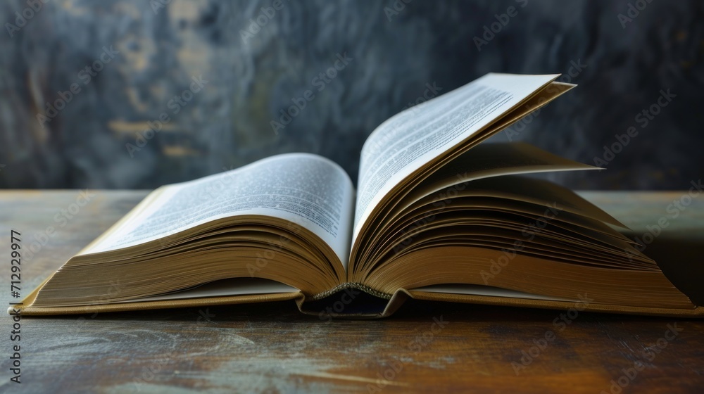 Open book side view mockup. Realistic flipping pages, education, paper ...