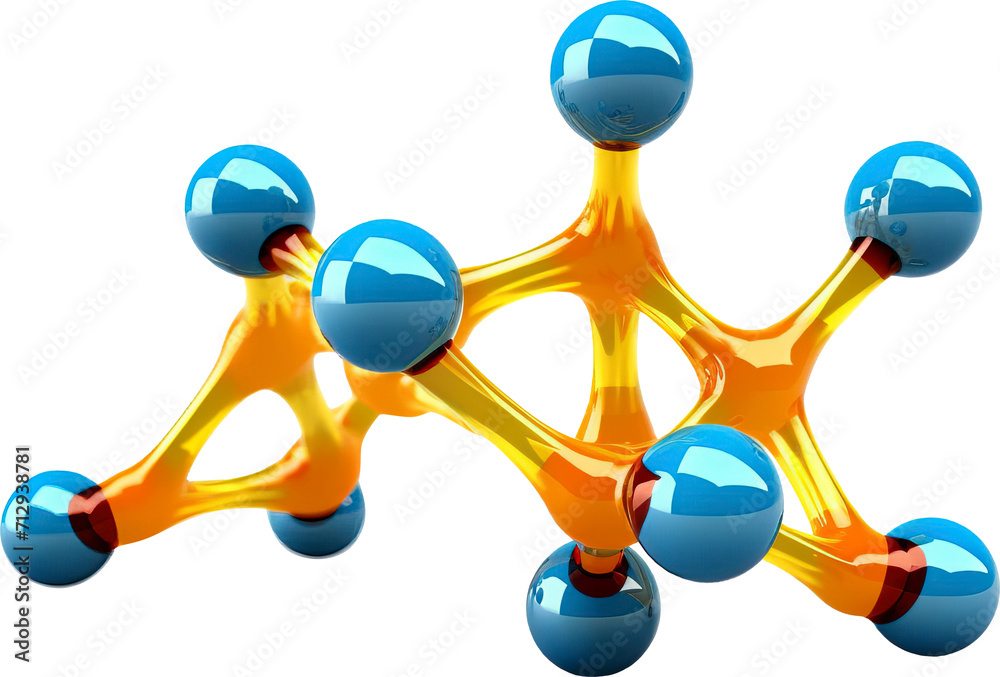3d molecular structure on transparent background png Stock Illustration ...