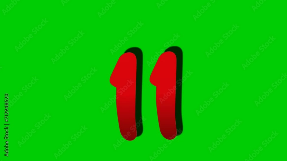 Number 11 eleven sign symbol animation motion graphics on green screen ...