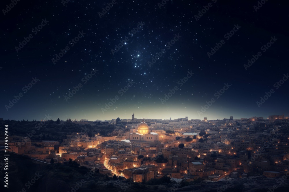 Christmas star wonder in Bethlehem. Sacred divine night holy wonder ...
