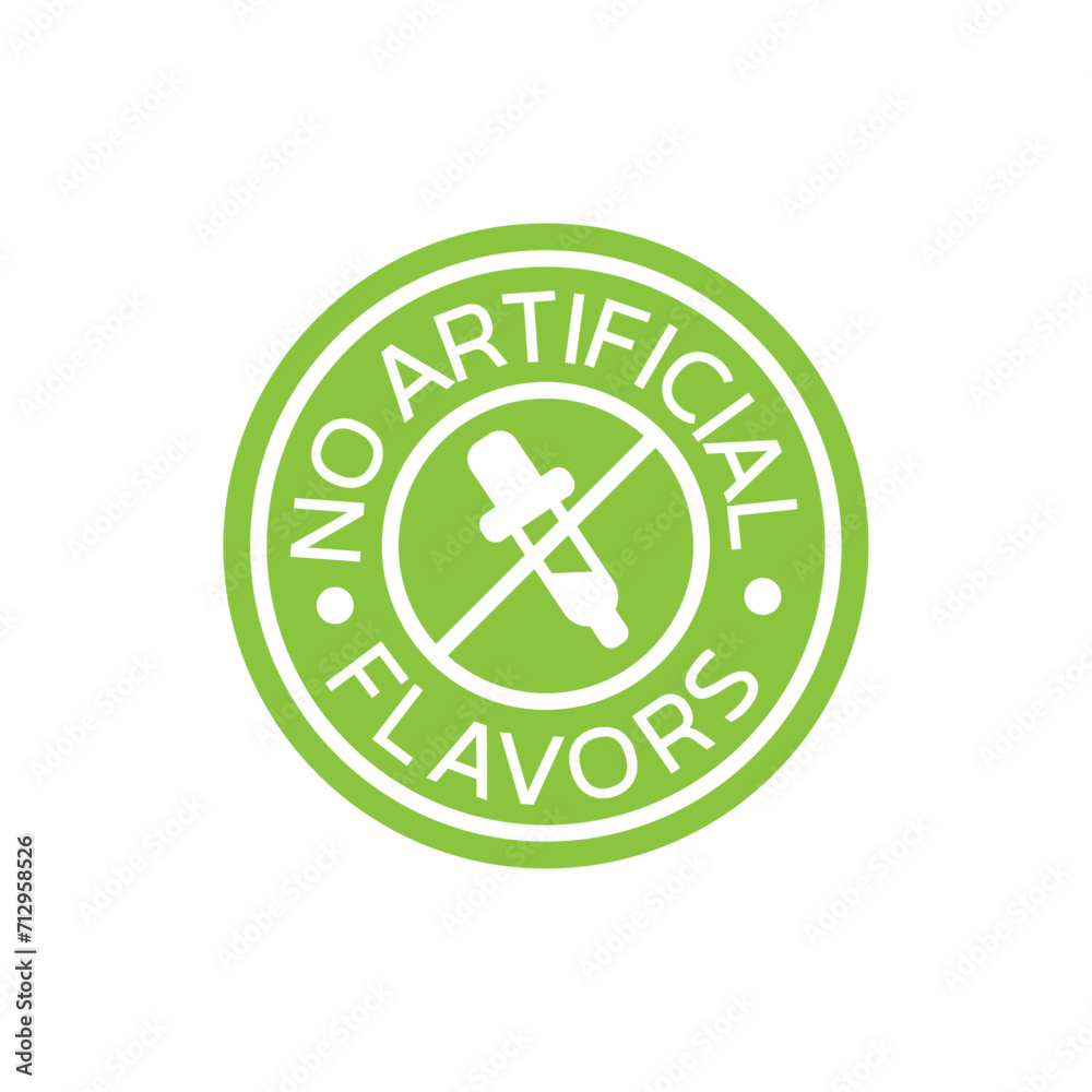No artificial flavors icon. Healthy foods ingredient warning symbols ...