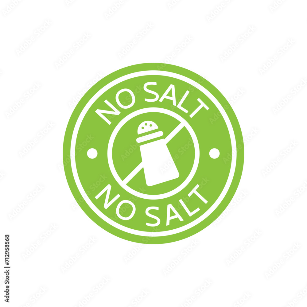 Vetor de No salt icon. Healthy foods ingredient warning symbols, badges ...