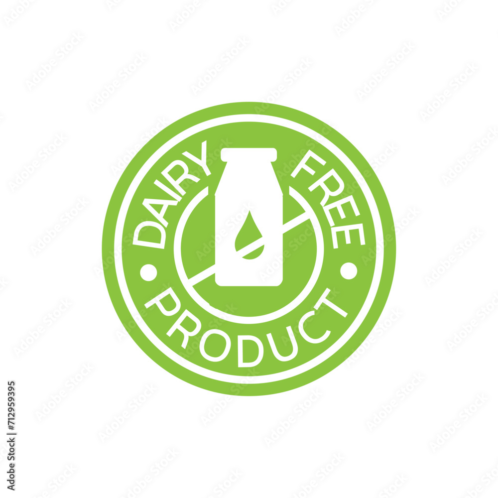 Dairy free icon. Healthy foods ingredient warning symbols, badges ...