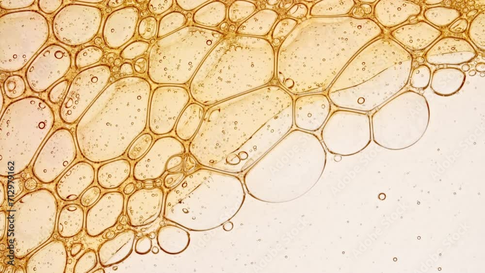 Transparent cosmetic gel fluid with molecule bubbles oil distribution ...