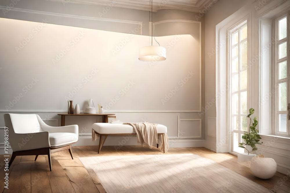 Tranquility etched in pixels as an empty room reveals a blank white ...