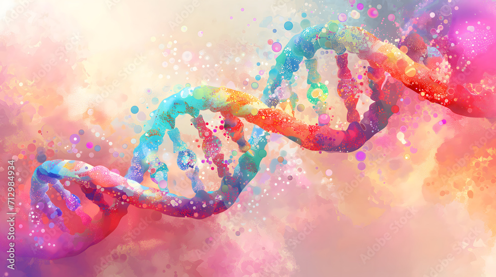 an artistic and abstract interpretation of a DNA helix. The DNA helix ...