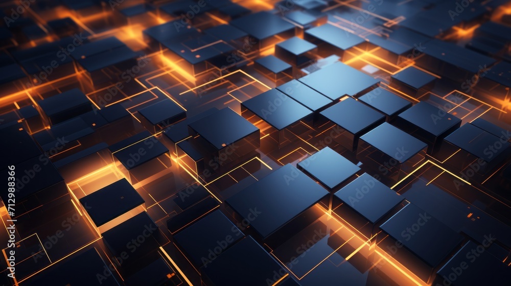 Dynamic fusion: abstract tech background with vibrant colors and ...