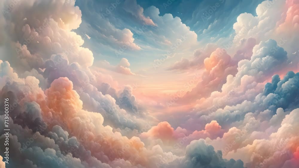 A video of a background featuring abstract clouds in the sky with ...
