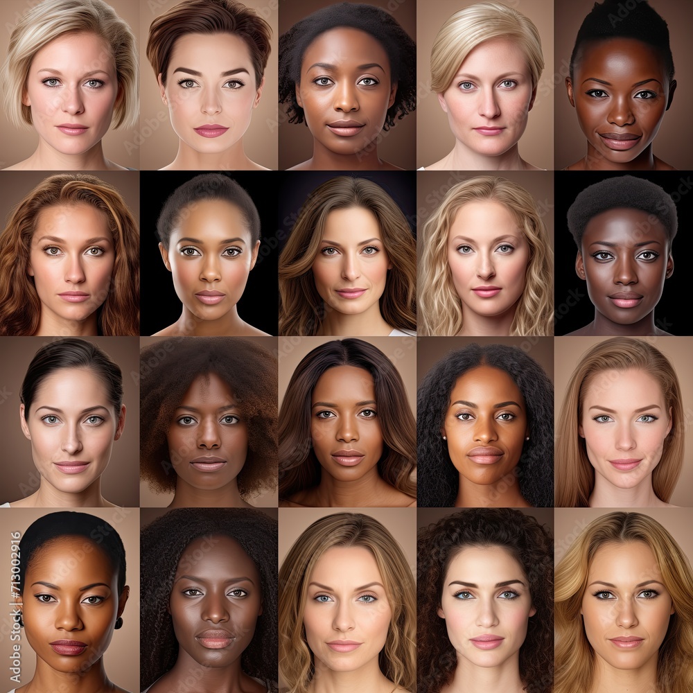 Model management. A series of portraits representing variety and ...