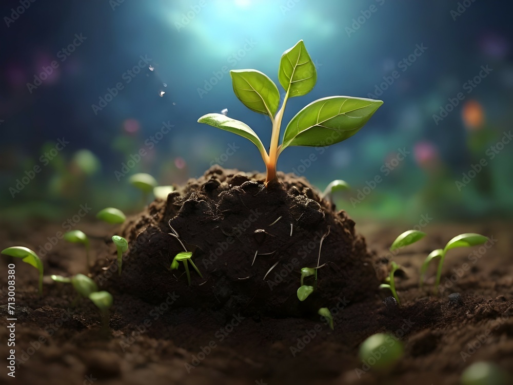 Seedling emerges, evolving into a dynamic sprout, flourishing into a ...