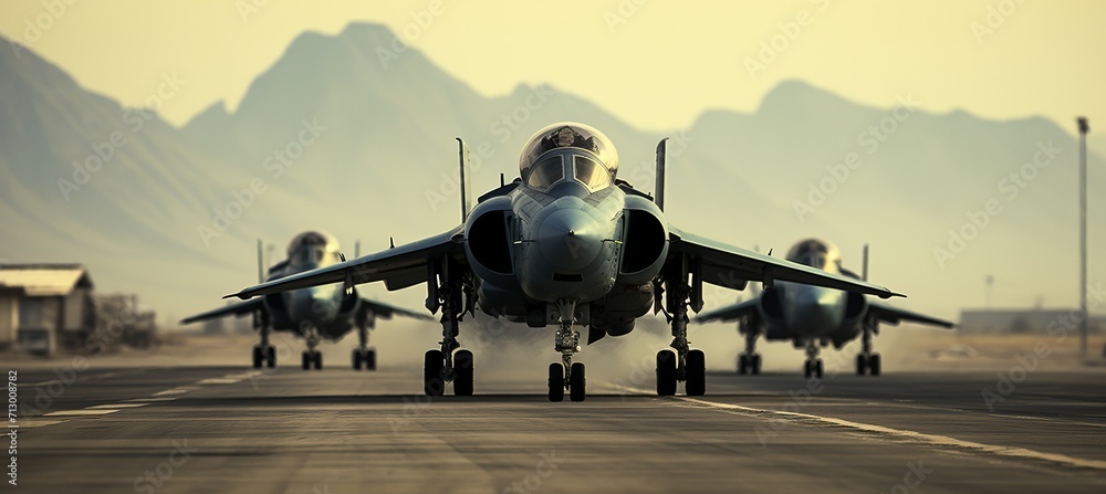 Impeccable precision fighter jets aligned in perfect formation during ...