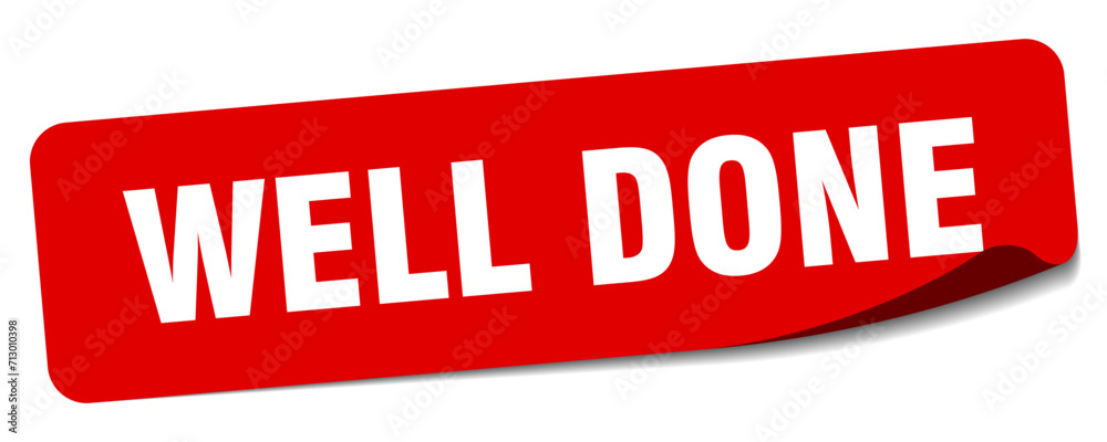 well done sticker. well done label Stock Vector | Adobe Stock