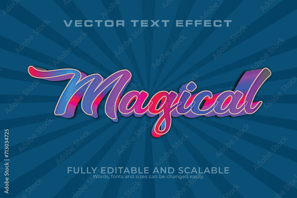 Grafika wektorowa Stock: Magical 3D Text Effect 100 Editable EPS File ...