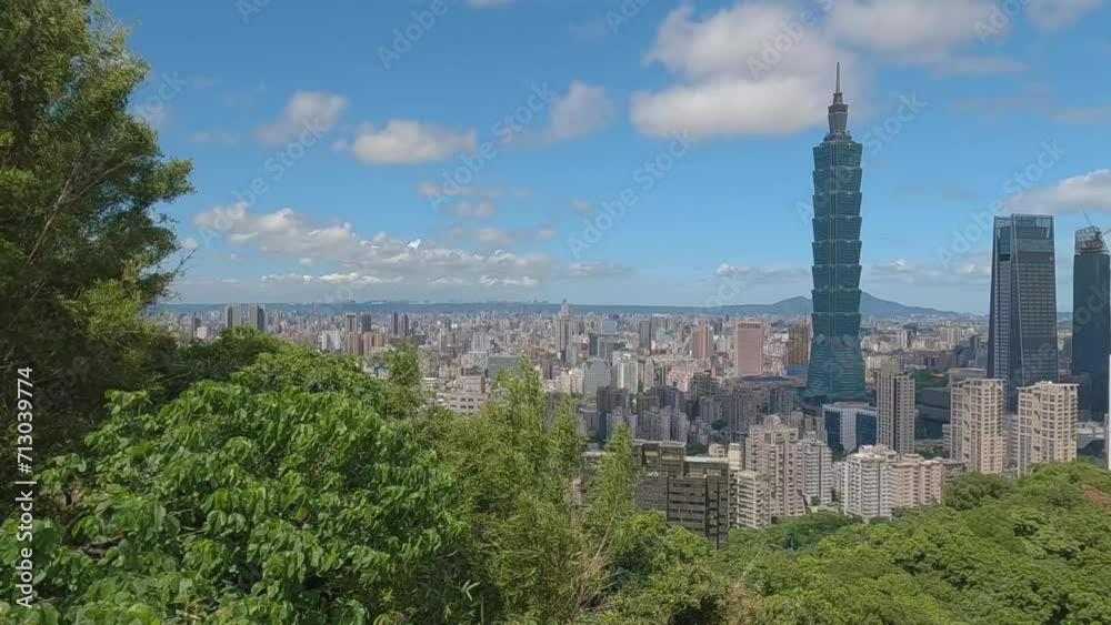 Panoramic view of 101 building skyscaper in Taipei Taiwan. Scenic view ...