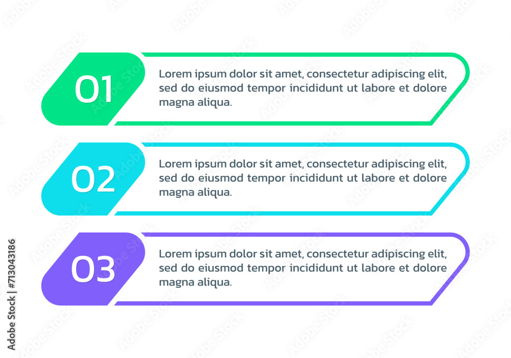 3 step info graphic template. List diagram, chart with five numbers ...