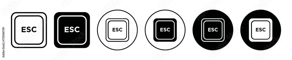 ESC Line Art Logo set. ESC key Vector Illustration Stock Vector | Adobe ...