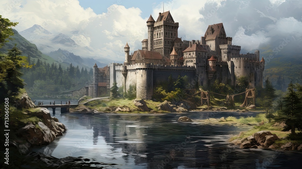 Historic fortress, hilltop stronghold, architectural marvel, fortified ...
