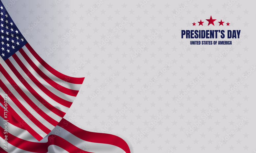 President's Day background or banners template with waving American ...