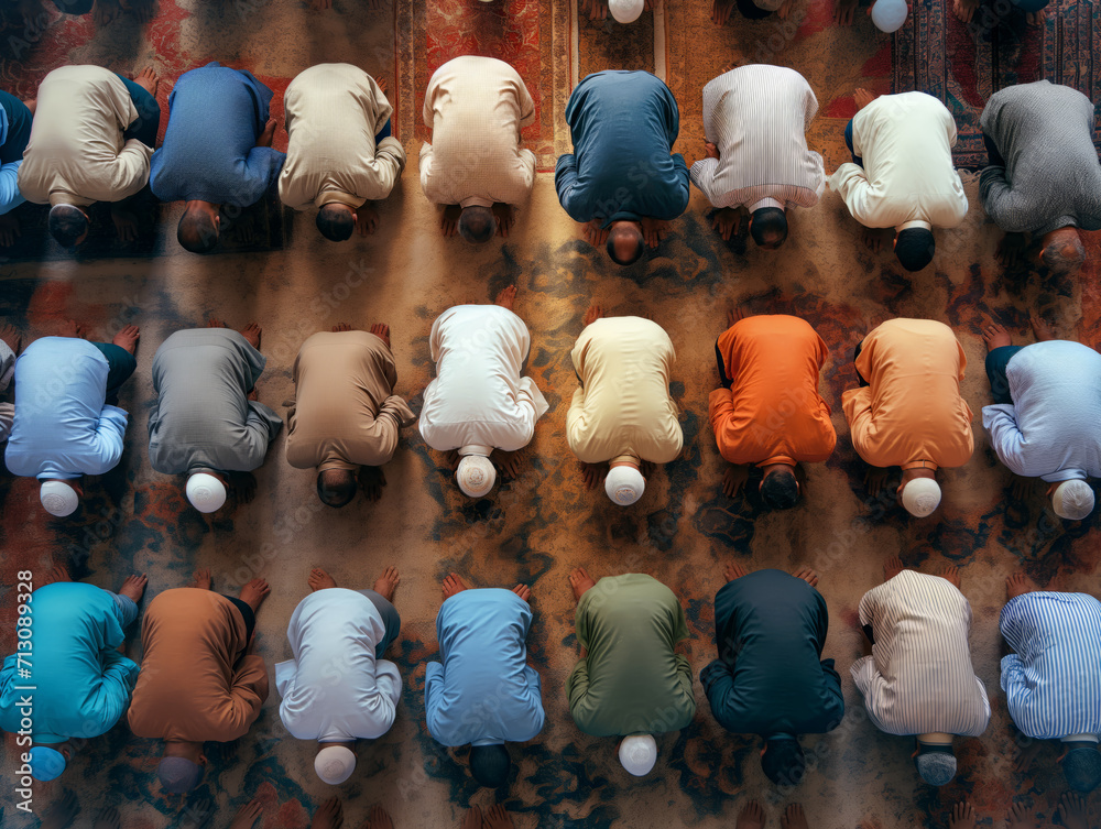 Divine Connection: Muslims Engaging in Prayer to Allah at the beautiful ...