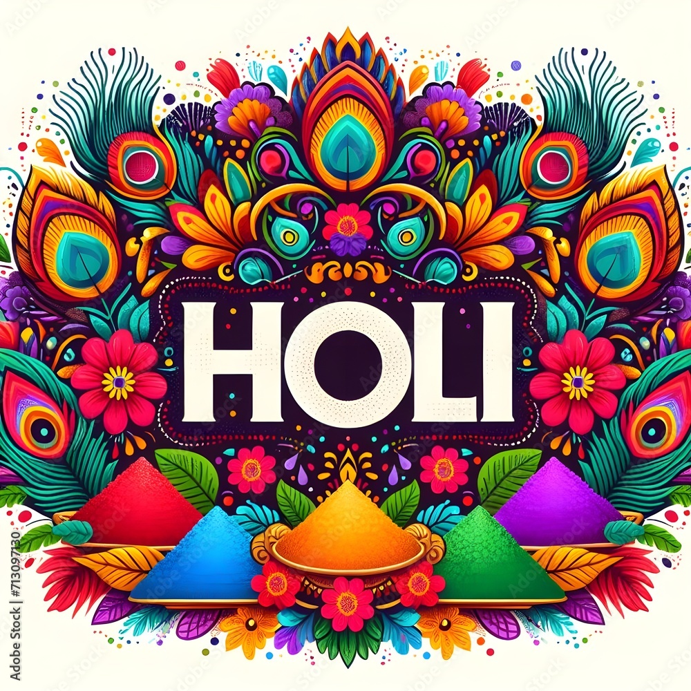 Happy Holi Text, Holi Text, Holi festival background banner poster ...