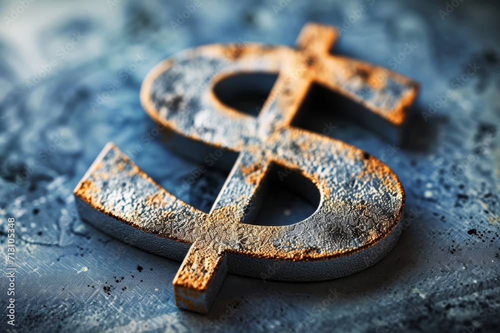 large metal dollar sign that is prominently displayed Stock ...