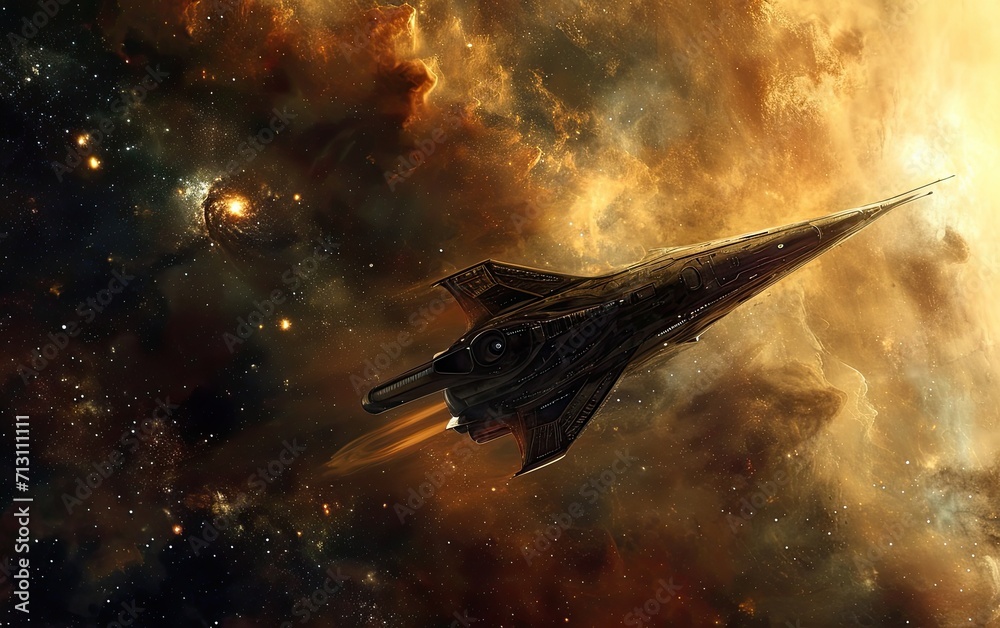 Interstellar Journey: A spacecraft venturing into the depths of ...