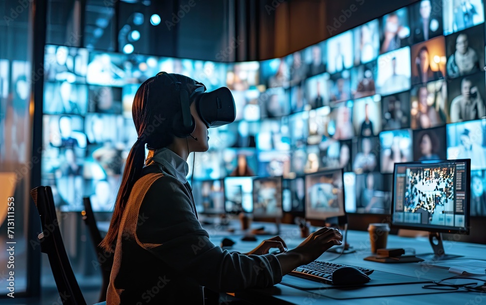 Metaverse collaboration: A snapshot showcasing a team of professionals ...