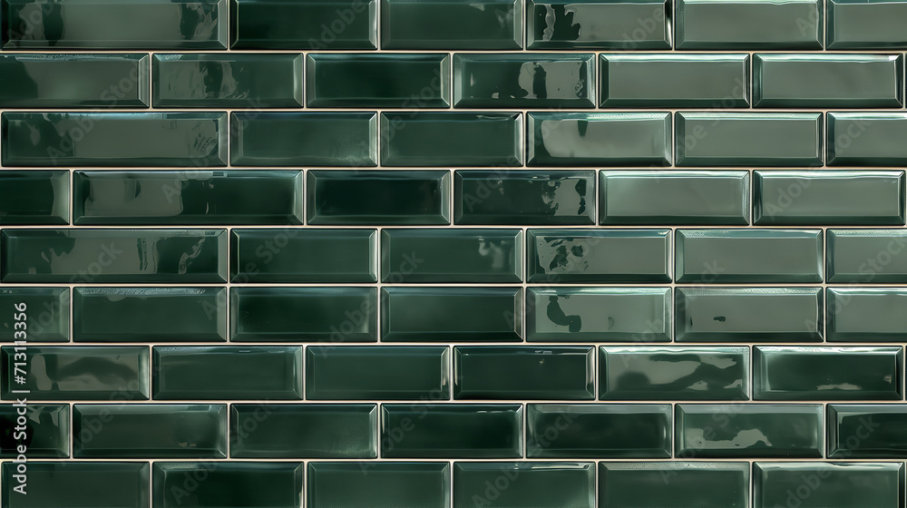 Dark green brick subway tiles ceramic wall texture background seamless ...