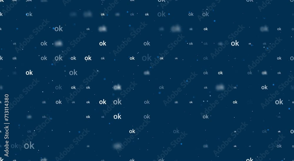 Template animation of evenly spaced ok symbols of different sizes and ...