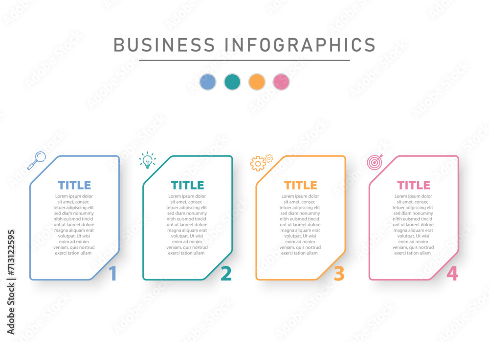 Vetor de 4 step vector infographic design template. Use for process ...