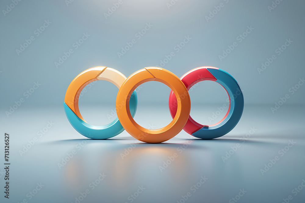 Three rounded arrows form a circle and triangle shape—a simple cycle or ...