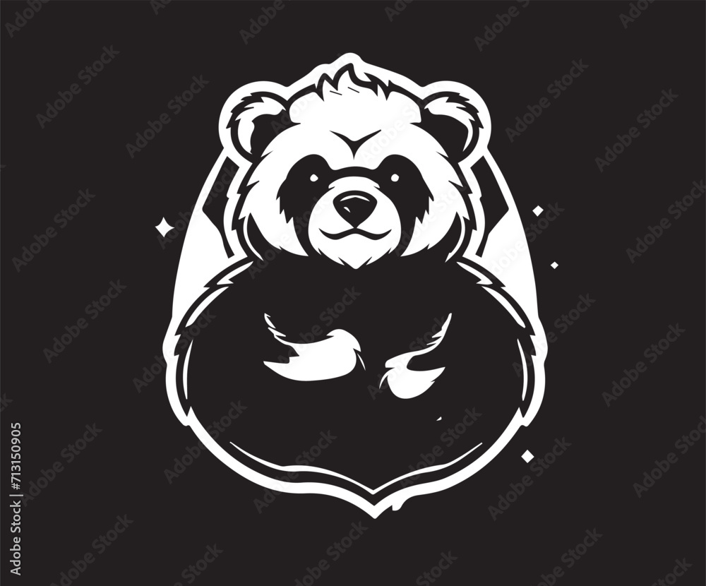Grizzly Bear Mascot Logo Polar Bear Head Face Silhouette Logo Design