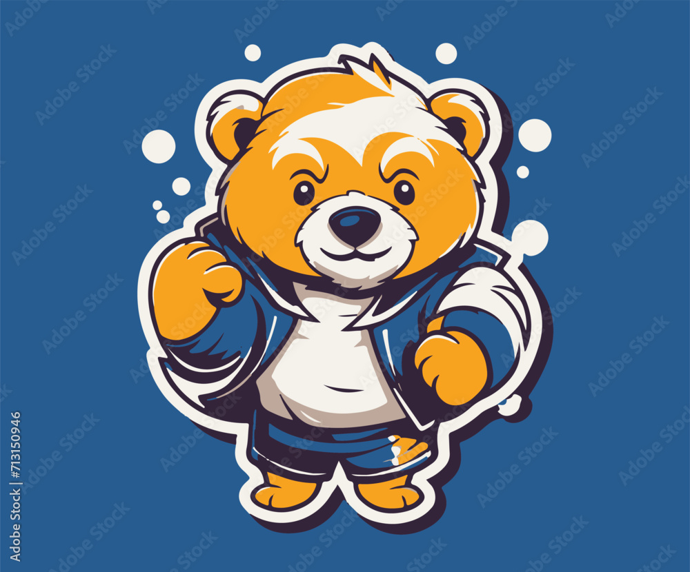 Grizzly Bear Mascot Logo Polar Bear Head Face Silhouette Logo Design