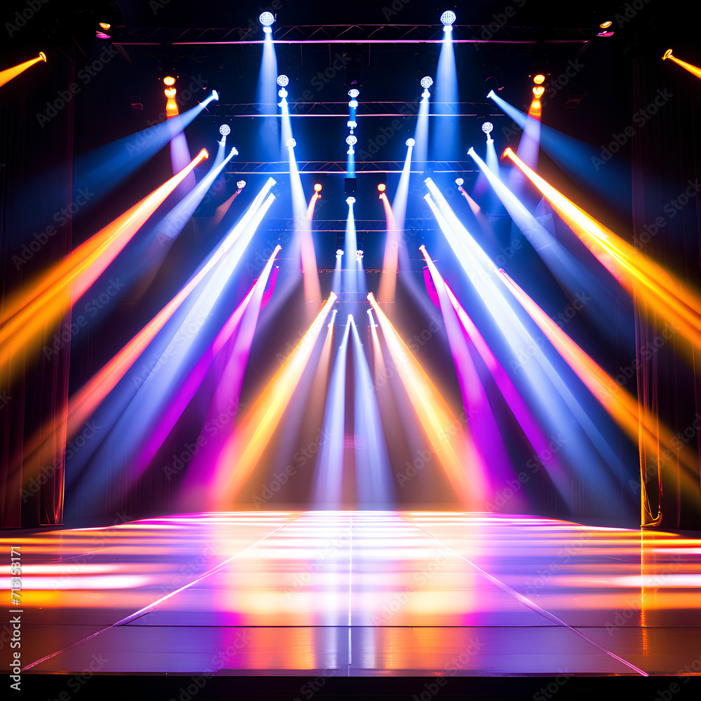 Modern dance stage light background with spotlight illuminated for ...