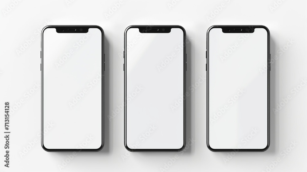 Smartphone frame less blank screen, rotated position. Smartphone from ...