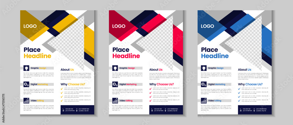 Business flyer collection, corporate poster, flyer bundle, flyer ...