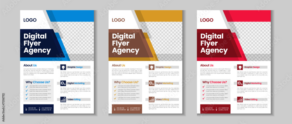 Business flyer collection, corporate poster, flyer bundle, flyer ...