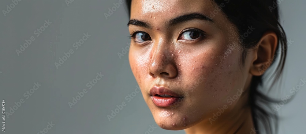 Itchy and allergic skin problems dermatitis on young Asian Thai woman ...
