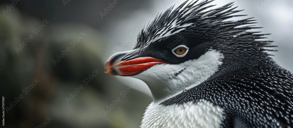 Northern rockhopper penguin Eudyptes moseleyi also known as Moseleys ...