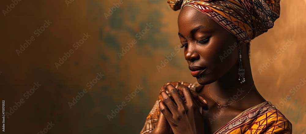 African Woman Using Menstrual Cycle Or Period Calendar. Copy space ...