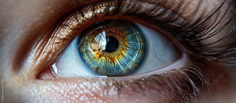 beautiful close up photo of eye that is brown on the one side and blue ...