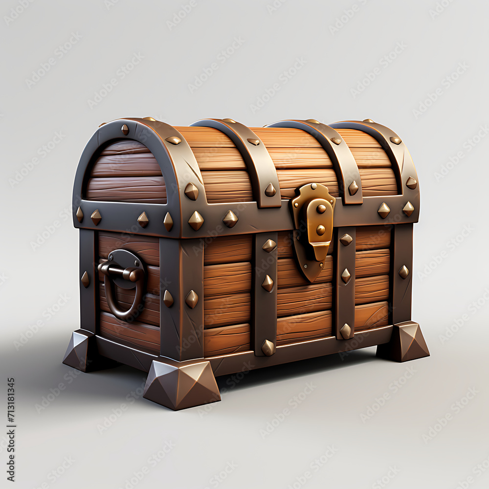 Chest icon 3d rpg game isolated white background AI Image Generative ...