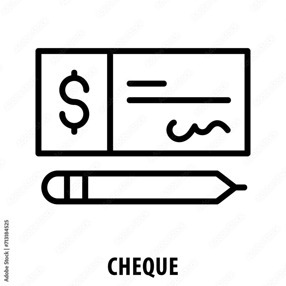 Cheque, icon, Cheque, Check, Bank Draft, Payment Order, Financial Draft ...