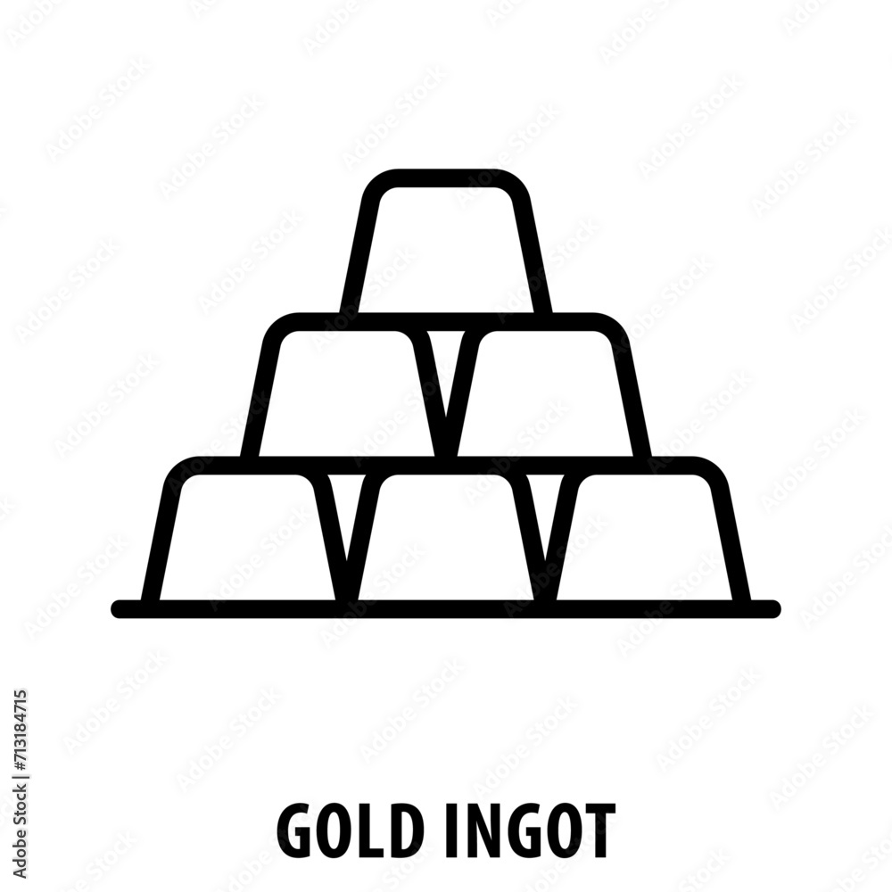 Gold Ingot, icon, Gold Ingot, Gold Bar, Precious Metal, Bullion, Gold ...