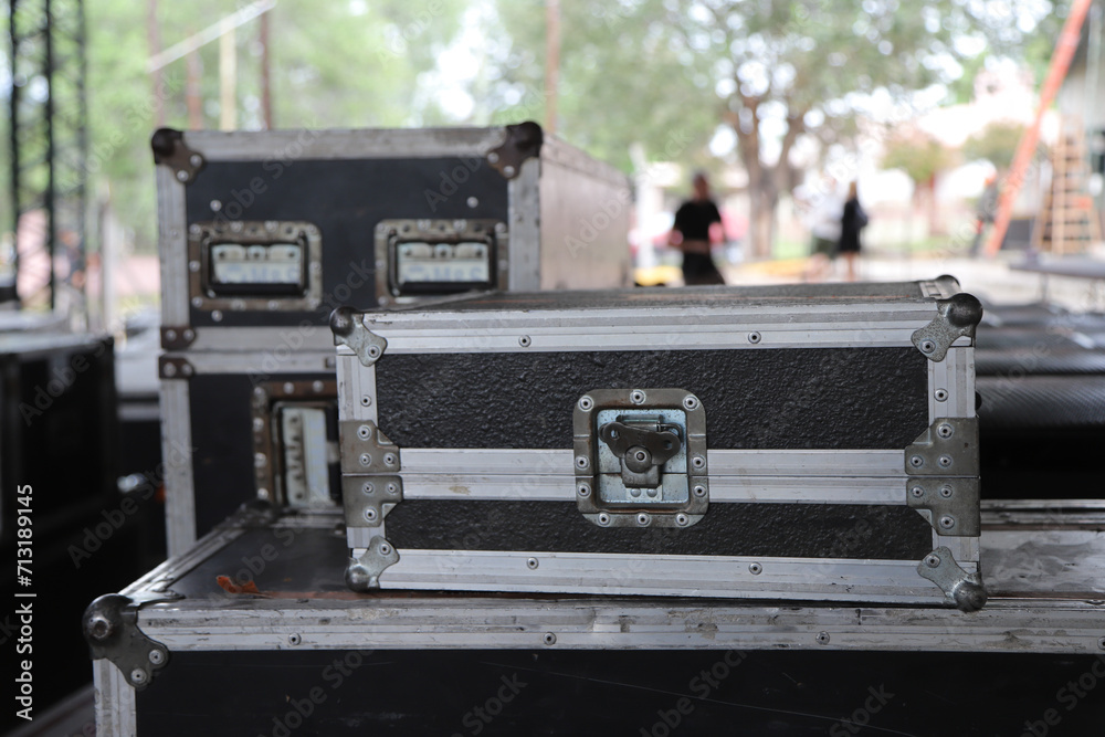 Drawers for carrying equipment for shows and setting up stages. Trunks ...