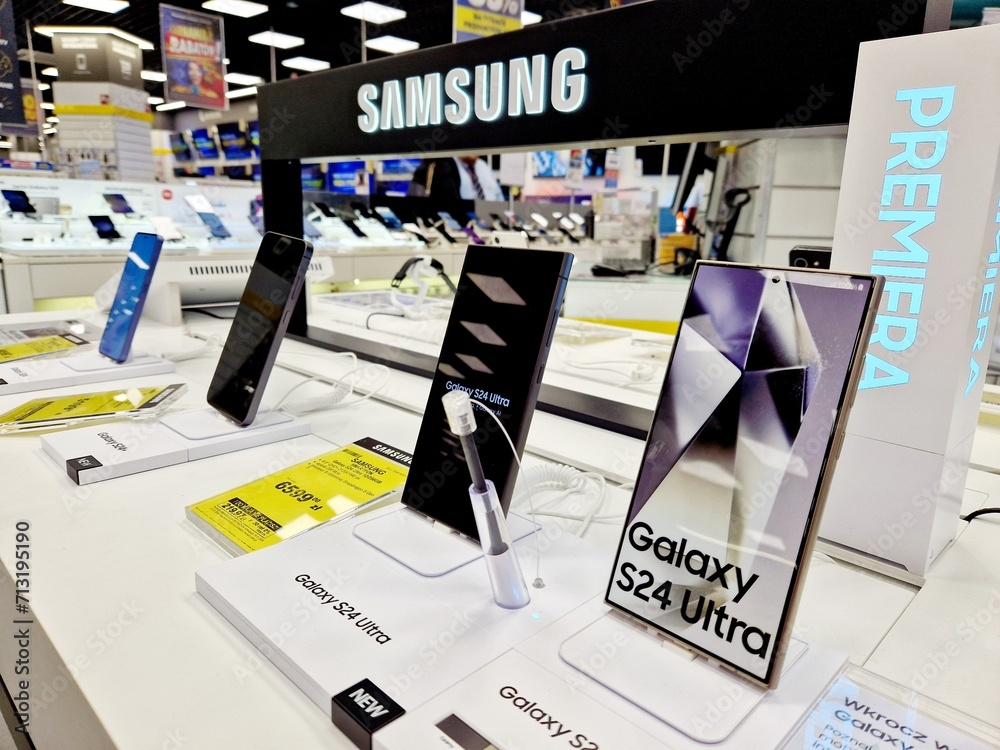 Poznan, Poland 19 January 2024: Premiere of new Samsung S24, S24+, S24 ...