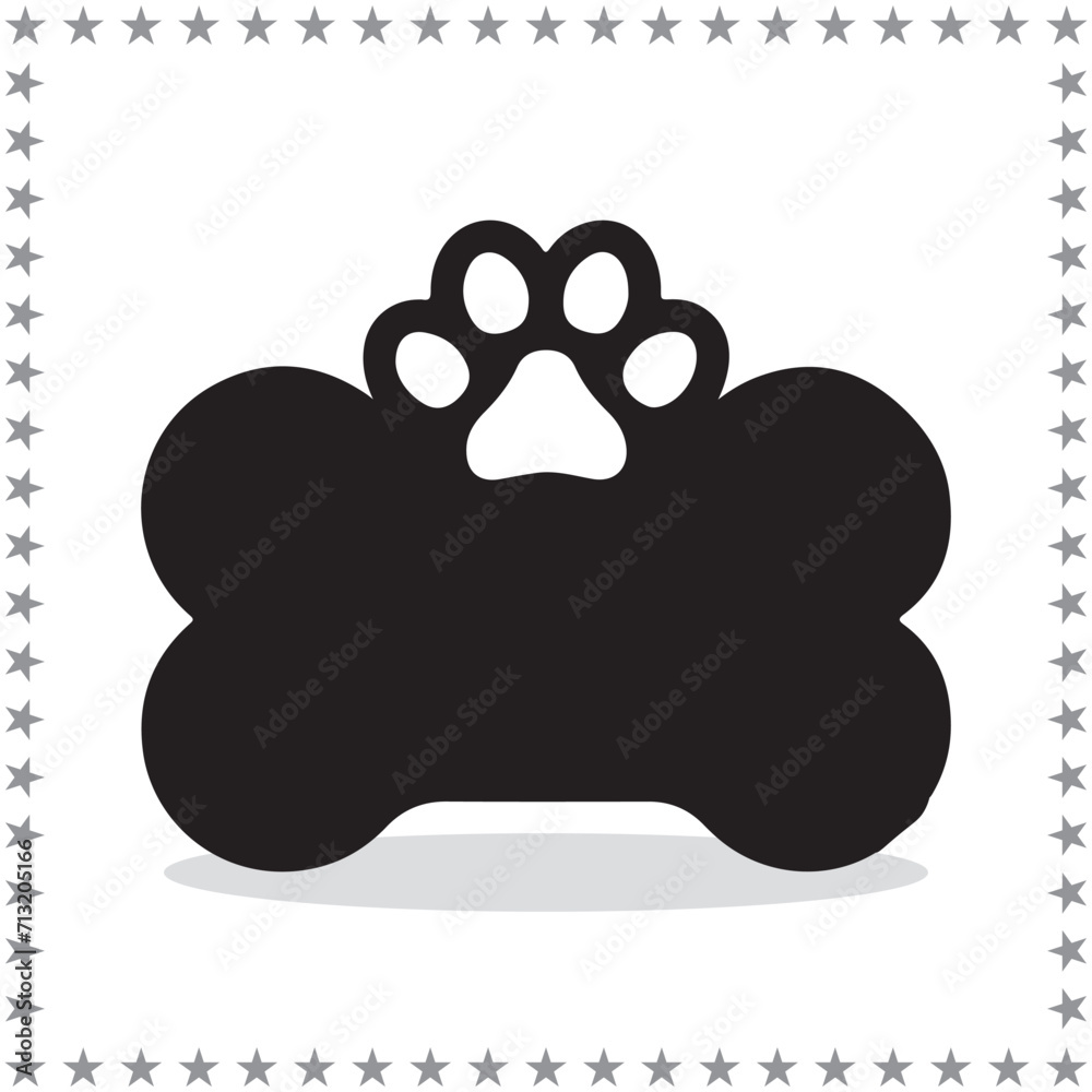 Paw Silhouette, cute Paw Vector Silhouette, Cute Paw cartoon Silhouette ...